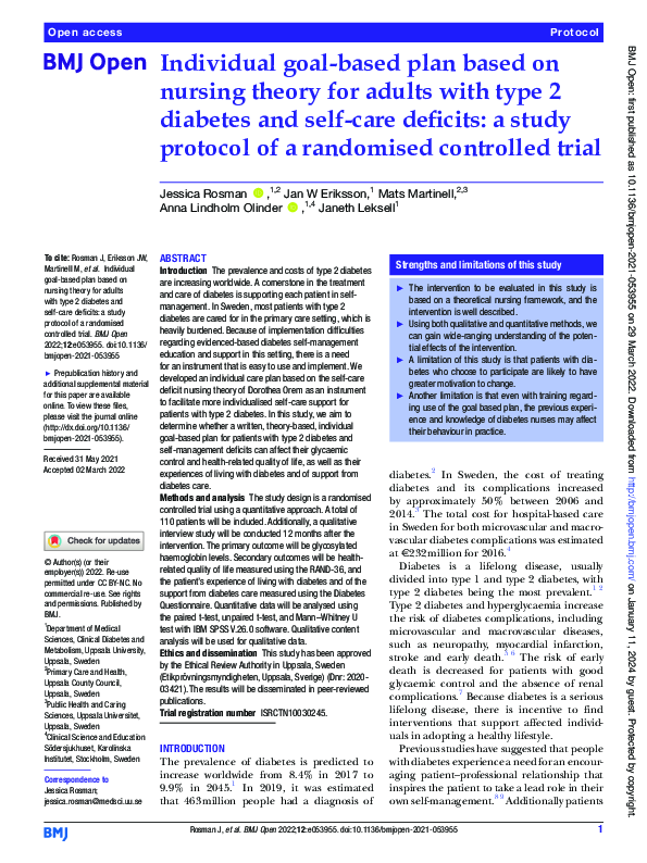 (PDF) Individual goal-based plan based on nursing theory for adults ...