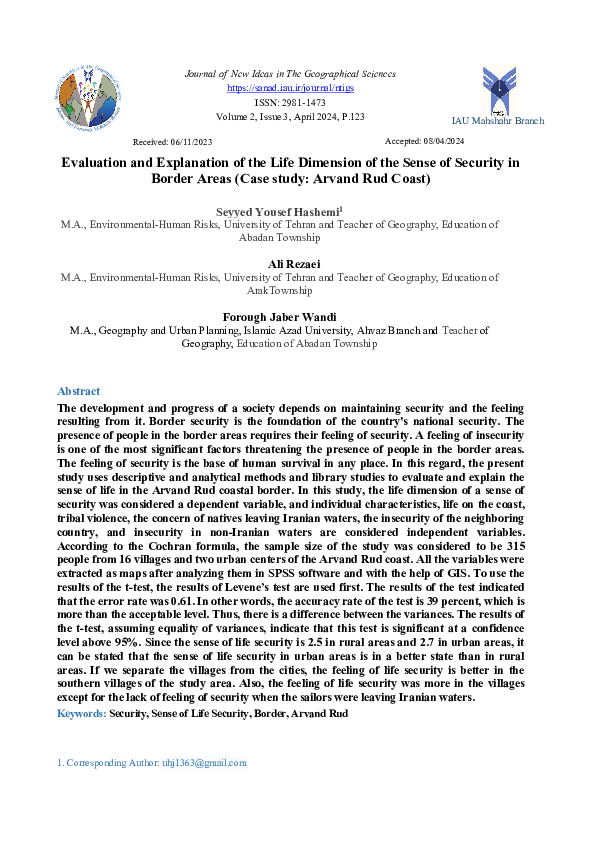 (PDF) Evaluation and Explanation of the Life Dimension of the Sense of ...