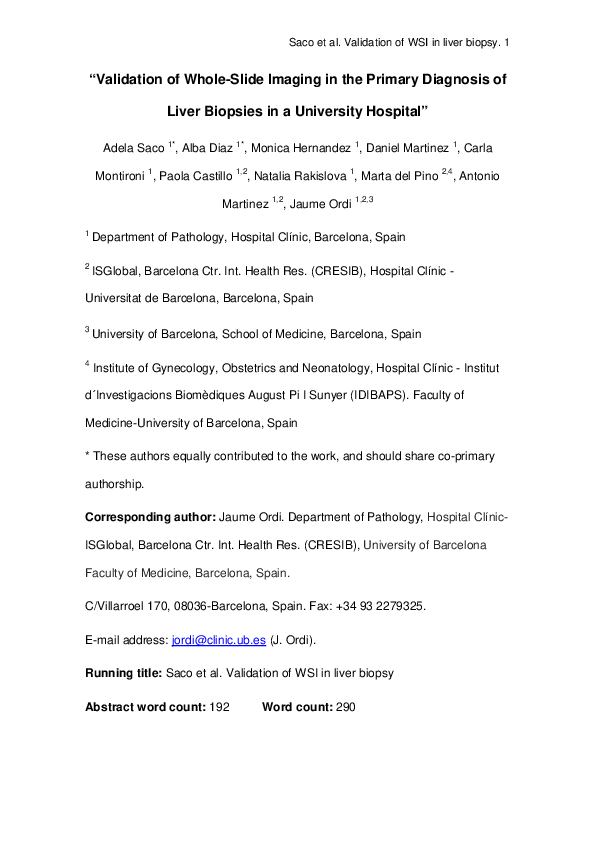 (PDF) Validation of whole-slide imaging in the primary diagnosis of liver biopsies in a ...