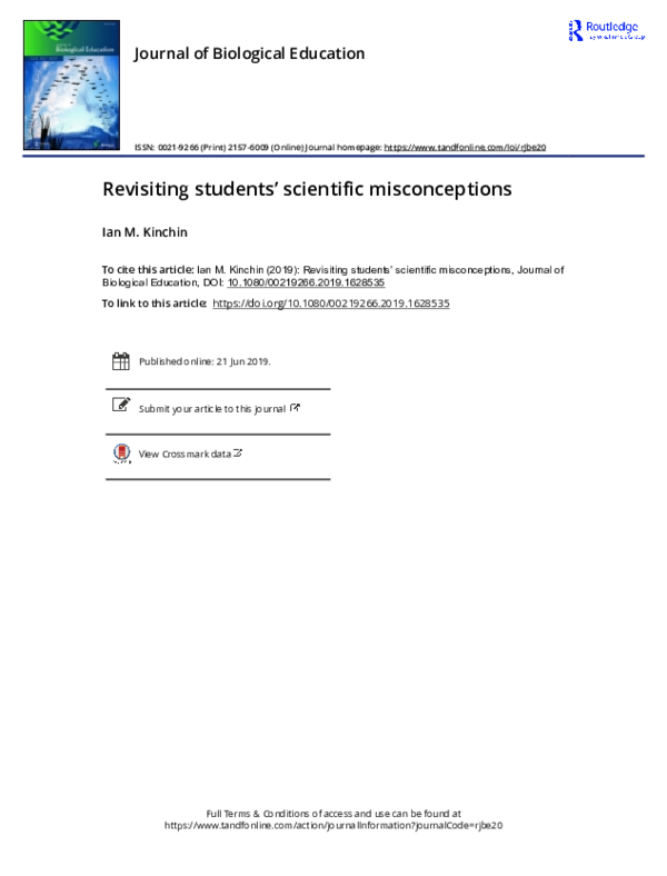 (PDF) Revisiting students’ scientific misconceptions