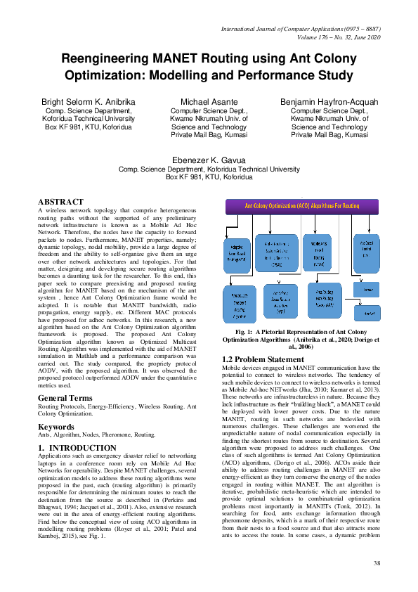 (PDF) Reengineering MANET Routing using Ant Colony Optimization: Modelling and Performance Study ...