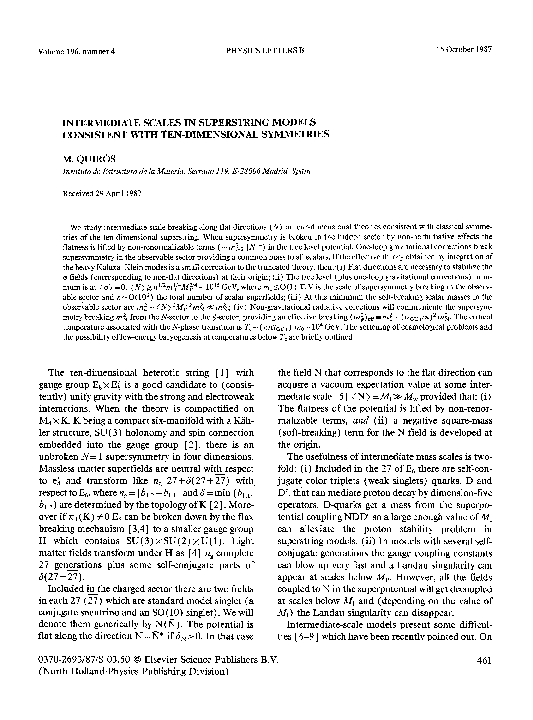 (PDF) Intermediate scales in superstring models consistent with ten ...