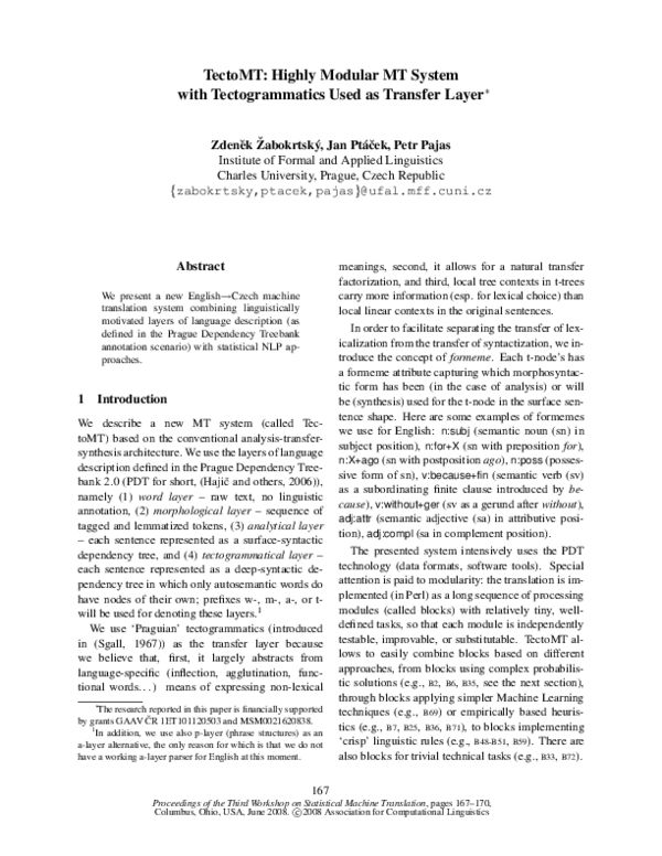 (PDF) TectoMT