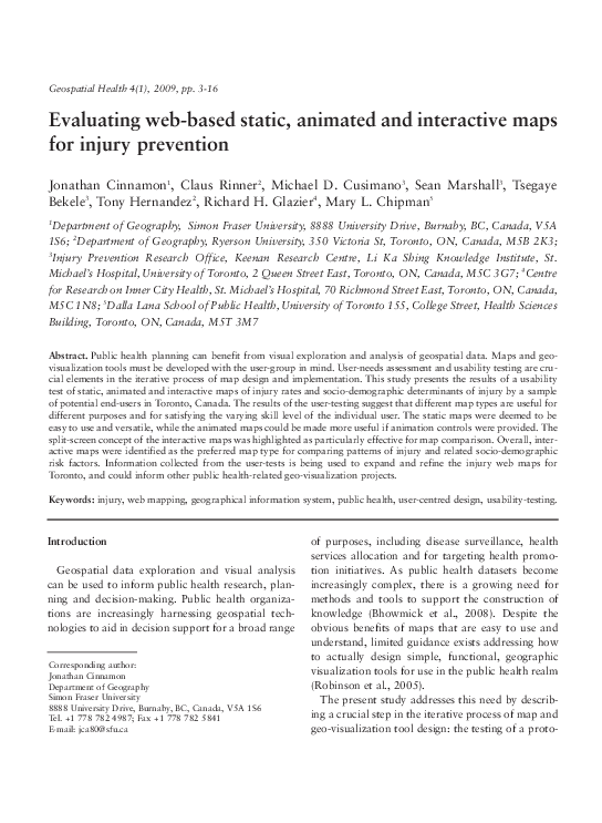 (PDF) Evaluating web-based static, animated and interactive maps for injury prevention