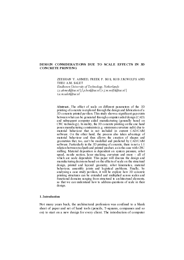 (PDF) Design considerations due to scale effects in 3D concrete ...