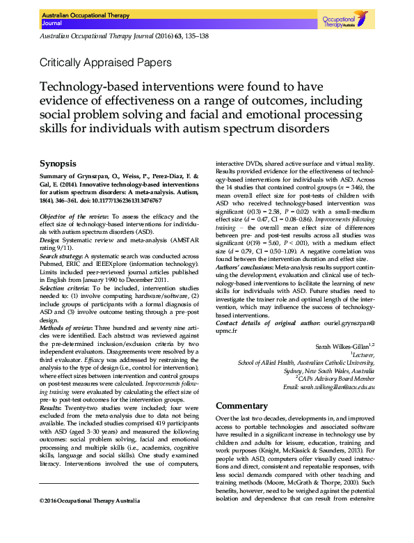 (PDF) Technology‐based interventions were found to have evidence of ...