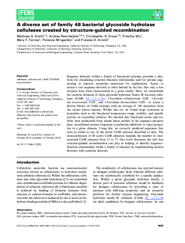 (PDF) A diverse set of family 48 bacterial glycoside hydrolase ...