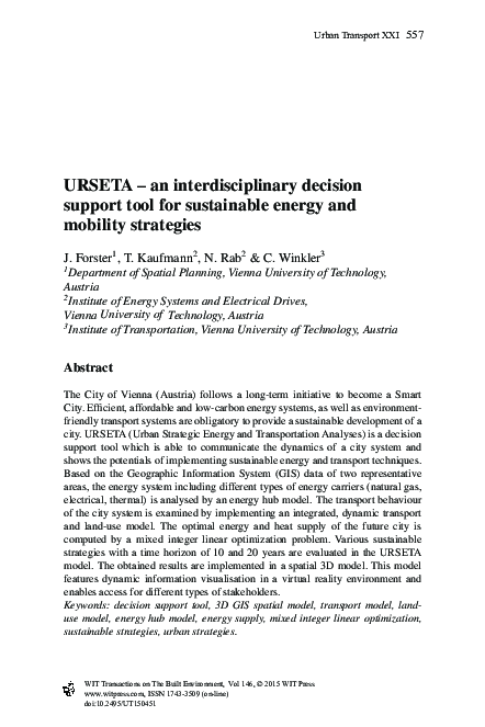 (PDF) URSETA – an interdisciplinary decision support tool for sustainable energy and mobility ...