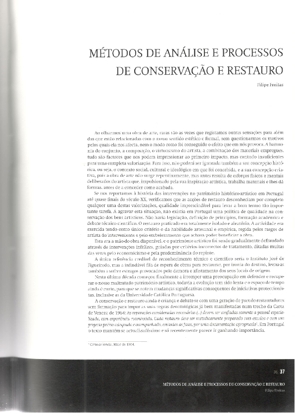 (PDF) Métodos de Análise e Processos de Conservação e Restauro