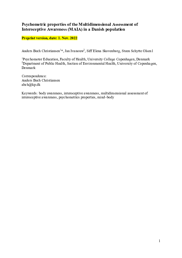 (PDF) Psychometric properties of the Multidimensional Assessment of ...