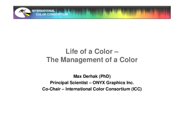 (PDF) Life of a Color – The Management of a Color