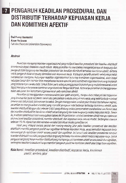 (PDF) Pengaruh Keadilan Prosedural Dan Distributif Terhadap Kepuasan ...