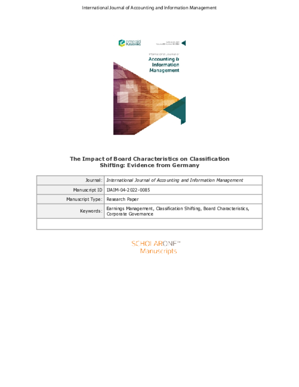 (PDF) The impact of audit characteristics, audit fees on classification ...