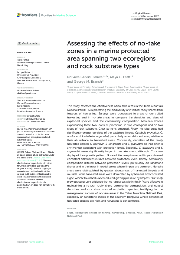 (PDF) Assessing the effects of no-take zones in a marine protected area ...