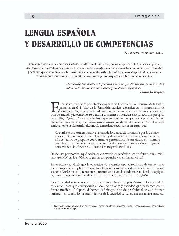 (PDF) Lengua española y desarrollo de competencias