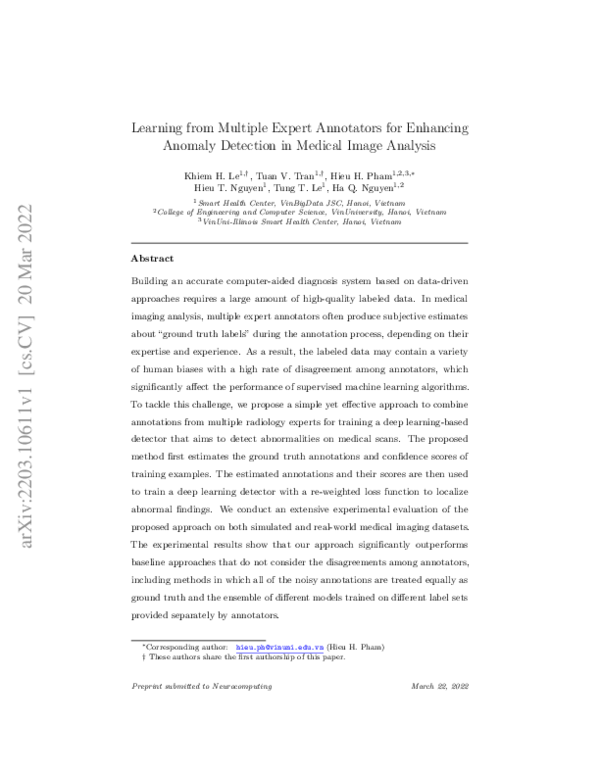 (PDF) Learning from Multiple Expert Annotators for Enhancing Anomaly Detection in Medical Image ...