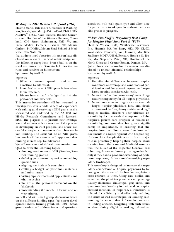 (PDF) Writing an NIH Research Proposal (P18)