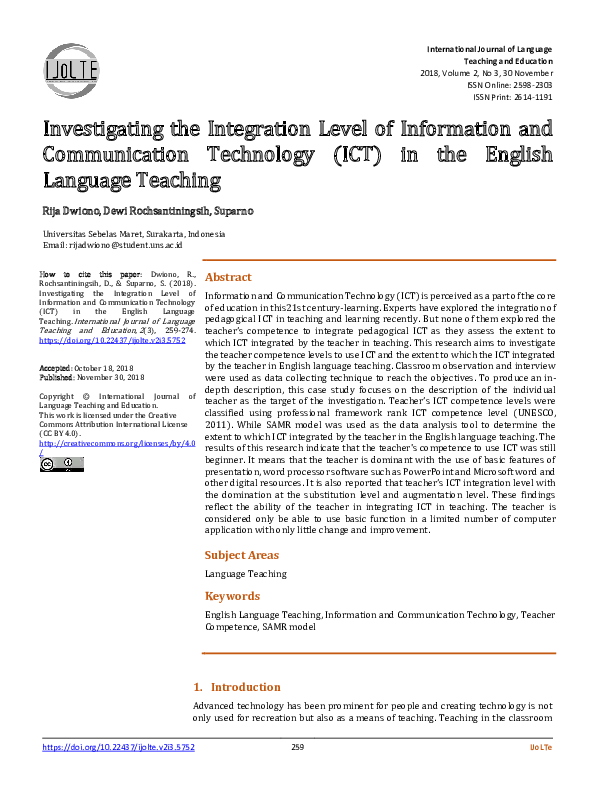 (PDF) Investigating the Integration Level of Information and ...