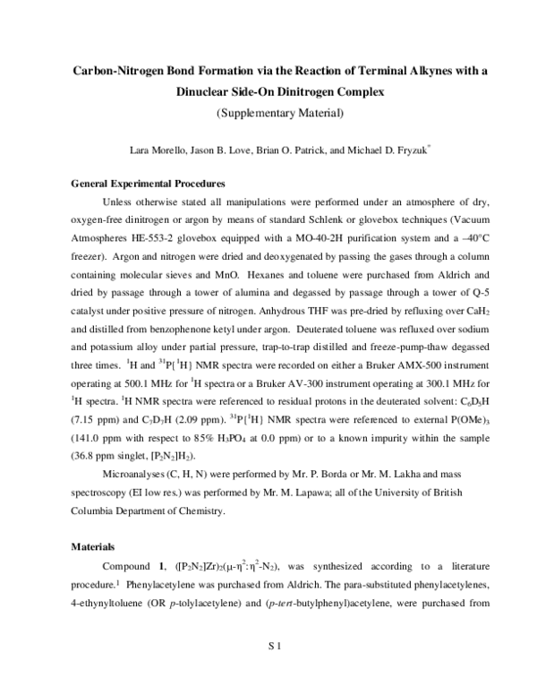 (PDF) Carbon−Nitrogen Bond Formation via the Reaction of Terminal ...