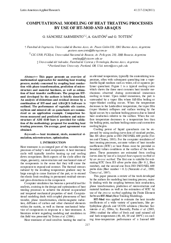 (PDF) Computational modeling of heat treating processes by use fo HT-MOD and ABAQUS