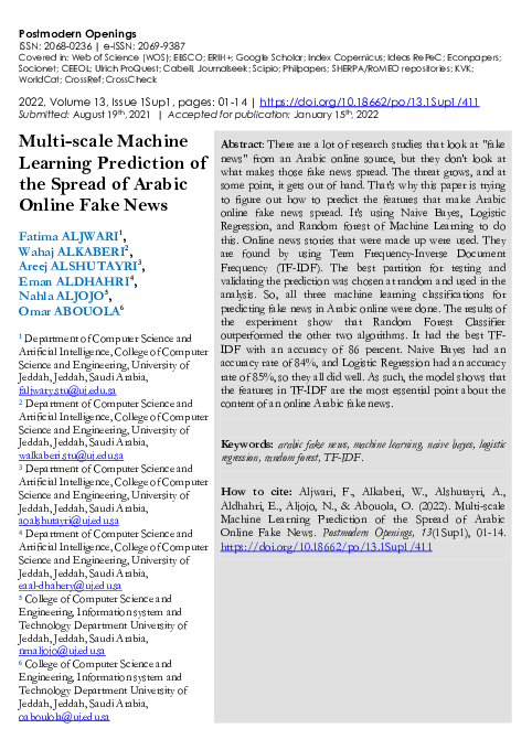 (PDF) Multi-scale Machine Learning Prediction of the Spread of Arabic ...