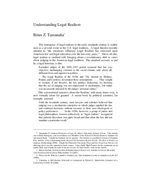(PDF) Understanding Legal Realism