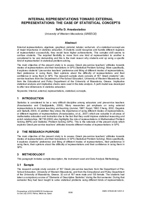(PDF) Internal Representations Toward External Representations: The Case of Statistical Concepts