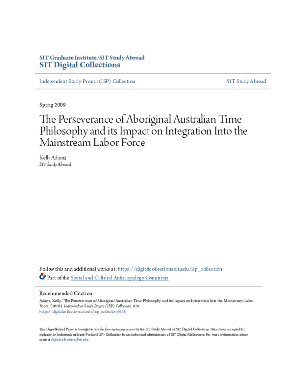(PDF) The perseverance of Aboriginal Australian time philosophy and its ...
