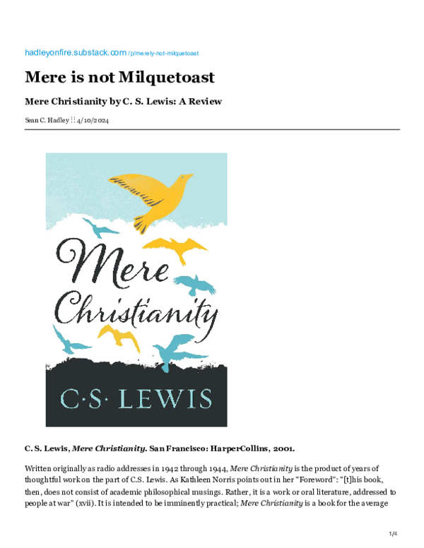 (PDF) Mere Christianity, C. S. Lewis