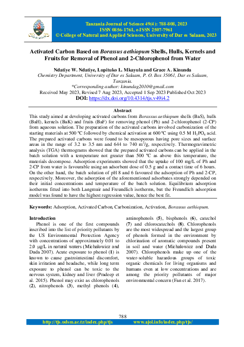 (PDF) Activated Carbon Based on Borassus aethiopum Shells, Hulls ...