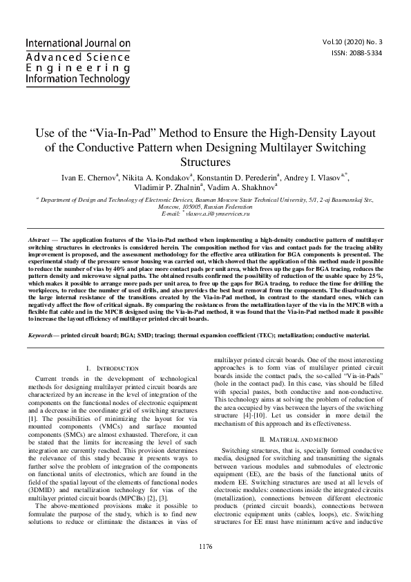 (PDF) Use of the “Via-In-Pad” Method to Ensure the High-Density Layout ...