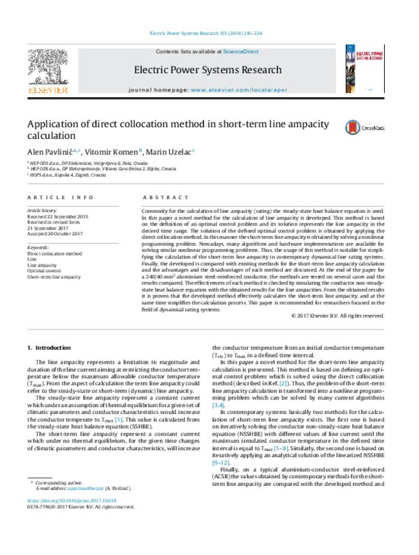 (PDF) Application of direct collocation method in short-term line ...