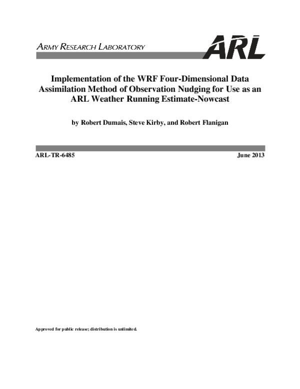 (PDF) Implementation of the WRF Four-Dimensional Data Assimilation ...