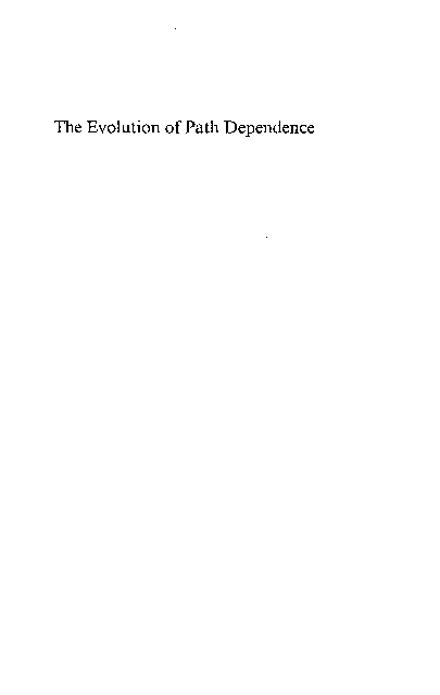 (PDF) The Evolution of Path Dependence