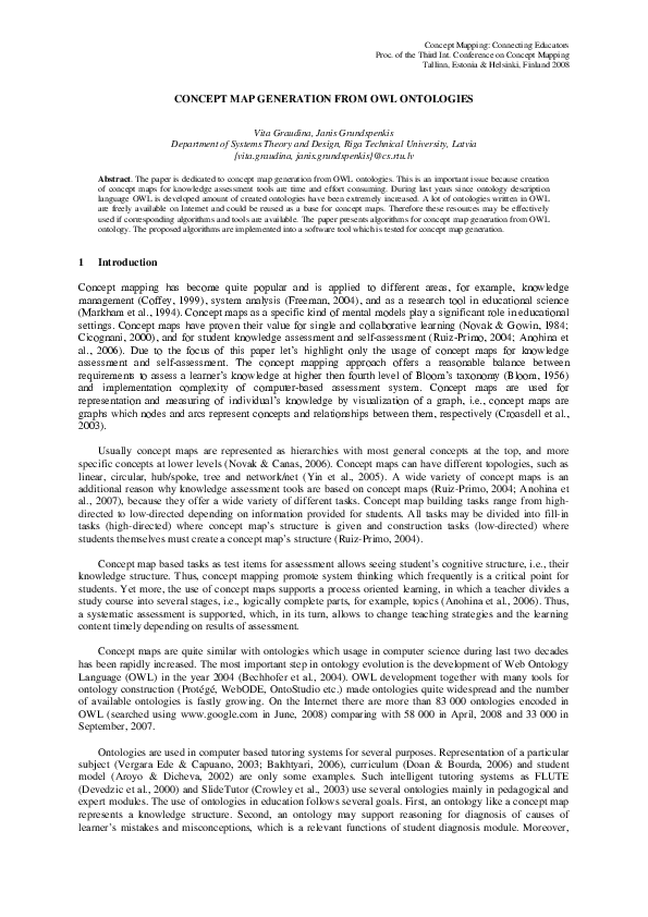 Pdf Concept Map Generation From Owl Ontologies