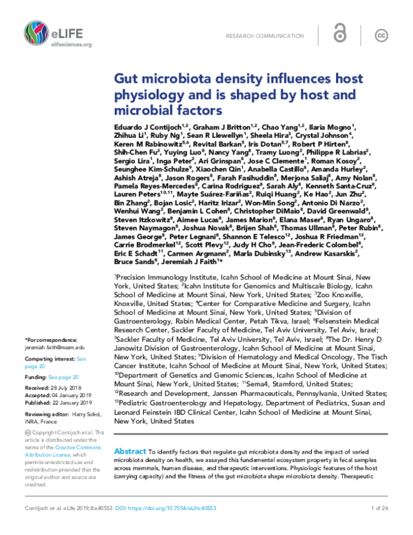 (PDF) Gut microbiota density influences host physiology and is shaped ...