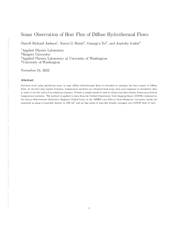 (PDF) Sonar Observation of Heat Flux of Diffuse Hydrothermal Flows ...