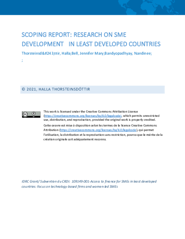 (PDF) Scoping report : research on SME development in least developed ...