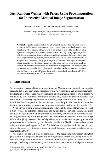 (PDF) Fast Random Walker with Priors Using Precomputation for ...