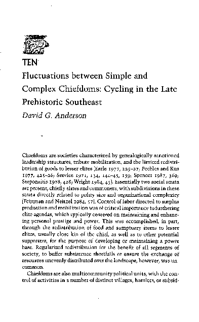 (PDF) Fluctuations Between Simple and Complex Chiefdoms: Cycling in the ...
