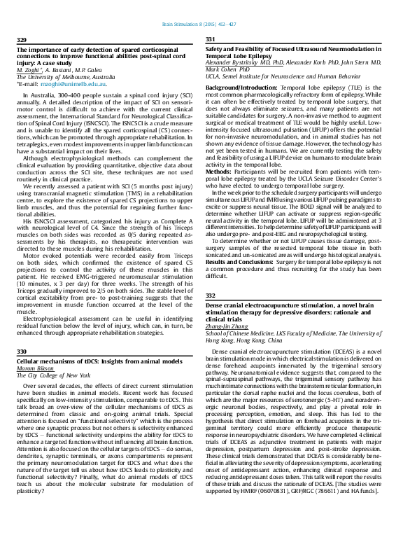 (PDF) The importance of early detection of spared corticospinal ...