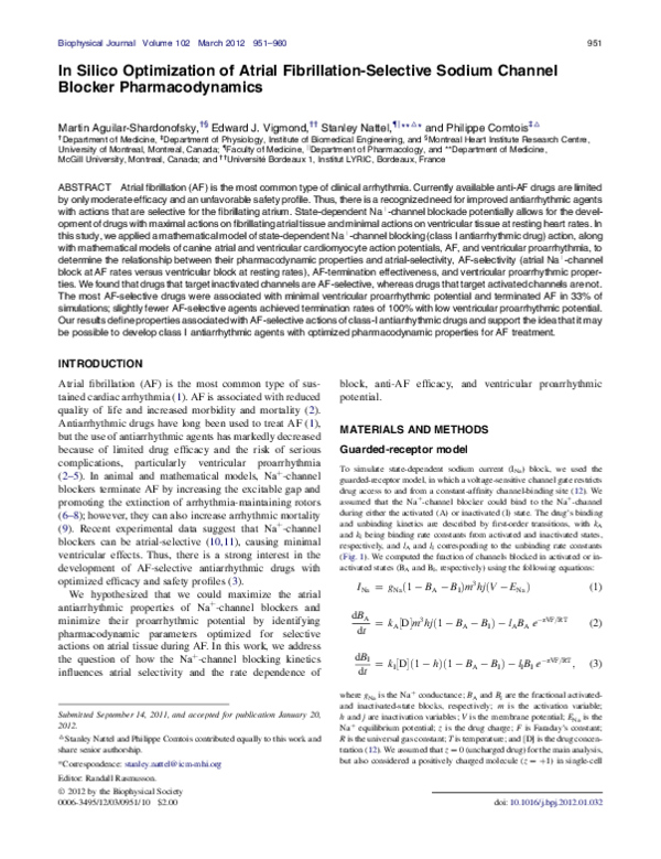 (PDF) In Silico Optimization of Atrial Fibrillation-Selective Sodium Channel Blocker ...