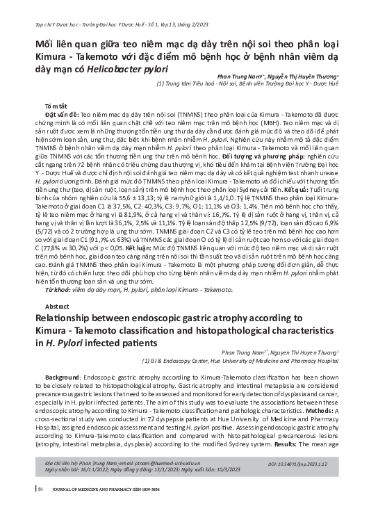 (PDF) Relationship between endoscopic gastric atrophy according to ...