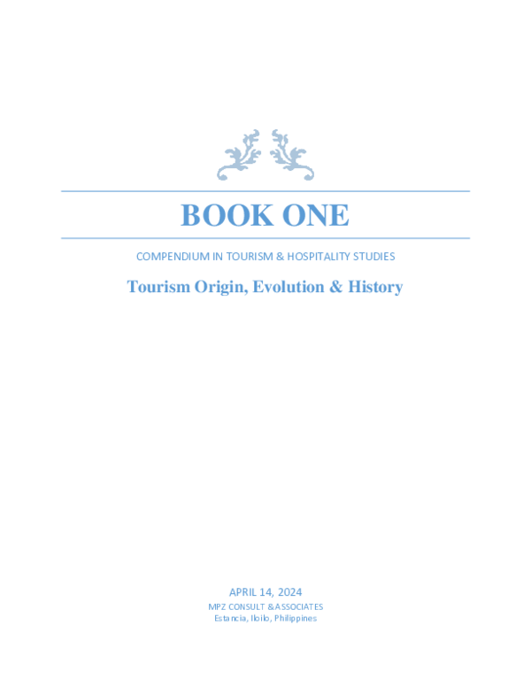 (PDF) BookOne COMPENDIUM IN TOURISM HOSPITALITY STUDIES