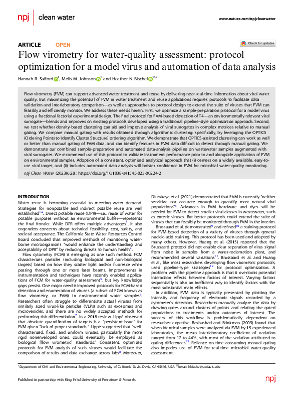 (PDF) Flow virometry for water-quality assessment: protocol ...