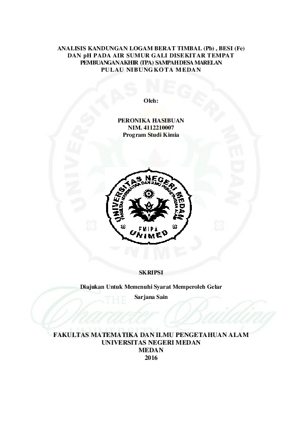 (PDF) Analisis Kandungan Logam Berat Timbal (PB) , Besi (Fe) Dan PH ...