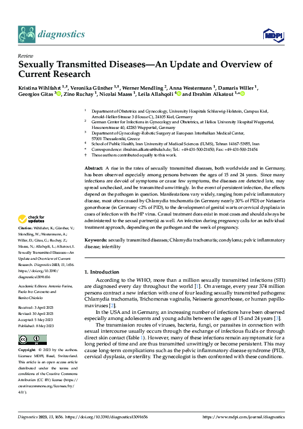 (PDF) Sexually Transmitted Diseases—An Update and Overview of Current ...