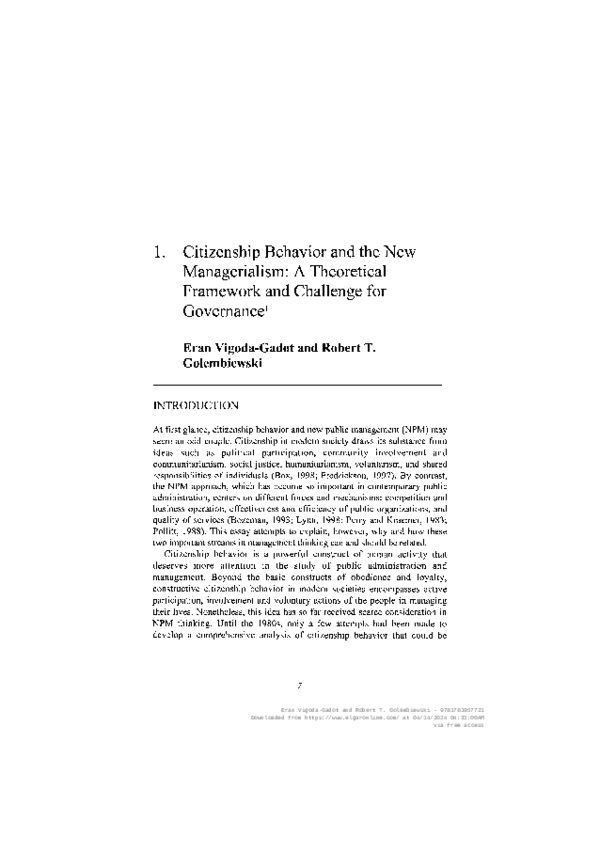 (PDF) Citizenship Behavior and the New Managerialism: A Theoretical ...