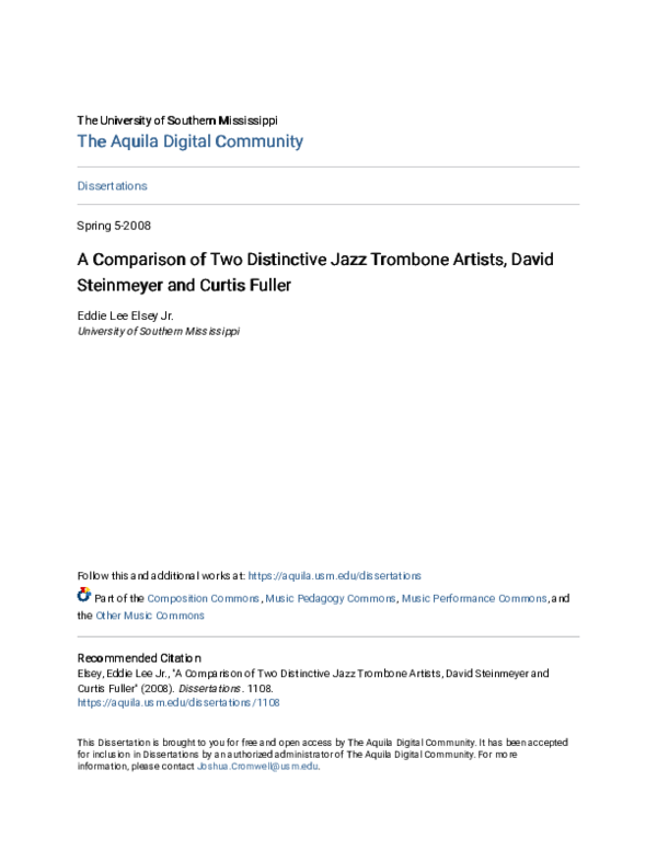 (PDF) A comparison of two distinctive jazz trombone artists, David ...