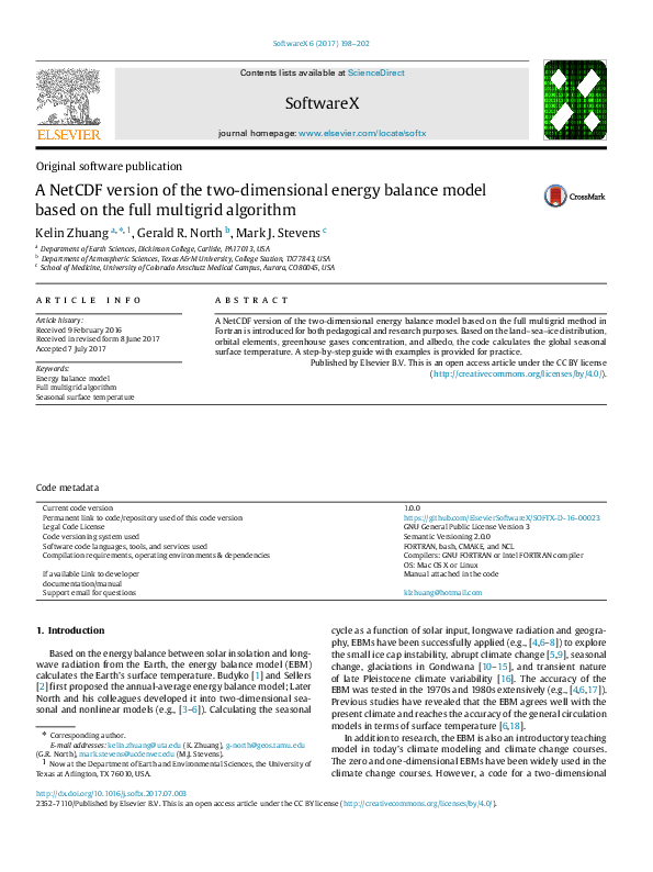 (PDF) A NetCDF version of the two-dimensional energy balance model ...